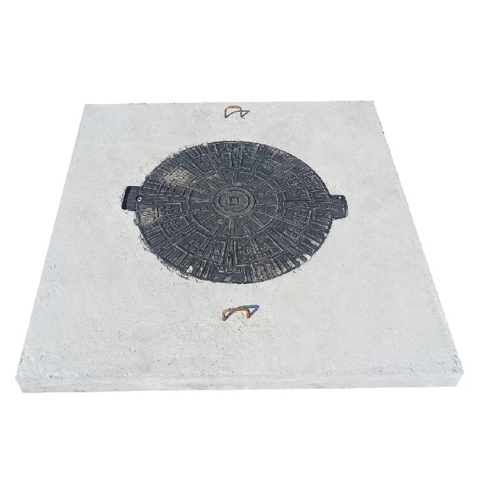 Capac camin din beton cu rama din fonta de 40 tone 140x140x20 cm ...